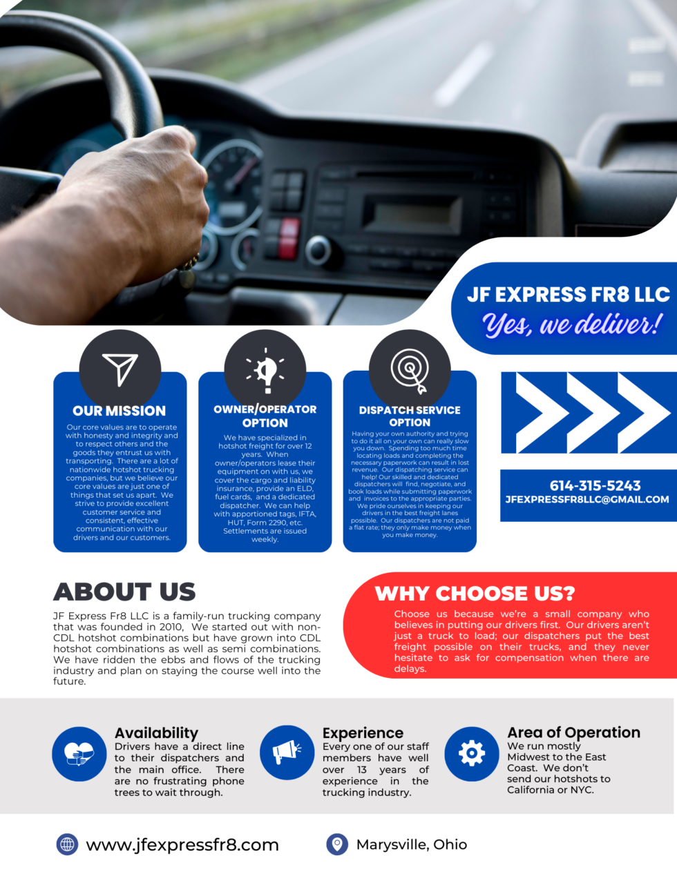 Now Hiring HotShot Drivers - JF Express Fr8 HotShot Trucking